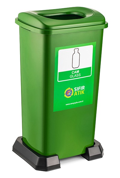 Geri Dönüşüm Kovası 70 Lt Cam Atık Kovası Yeşil