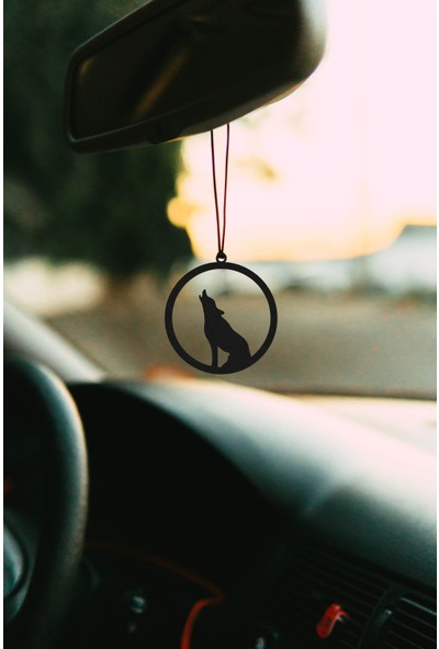 Oyunzu Araba Süsü Metal Minimal Kurt Dikiz Aynası Süsü Hediyelik