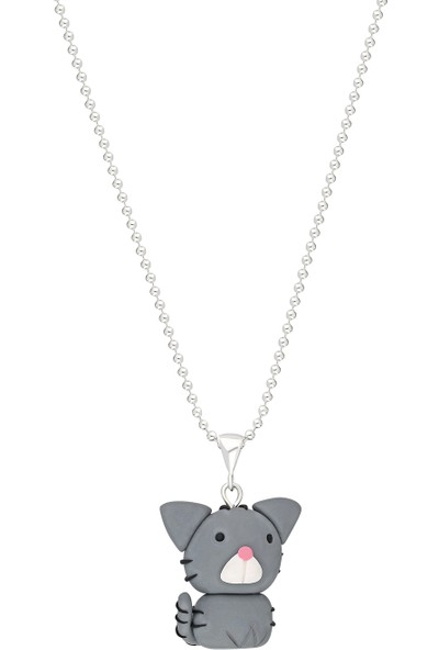 Tres Jolie Lollie El Yapımı Kedi Gümüş Kolye