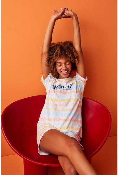 Penti Çok Renkli Mommy Şort Pijama Takımı