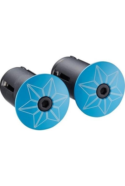 Supacaz Neon Blue Powder Coated Star Plugz Supacaz Neon Blue Powder Coated Star Plugz