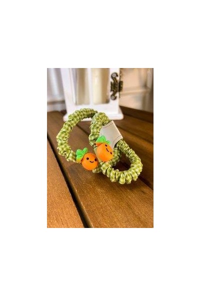 Şubu Tasarım 2'li Havuç Figürlü Lastik Toka Turuncu SBT663