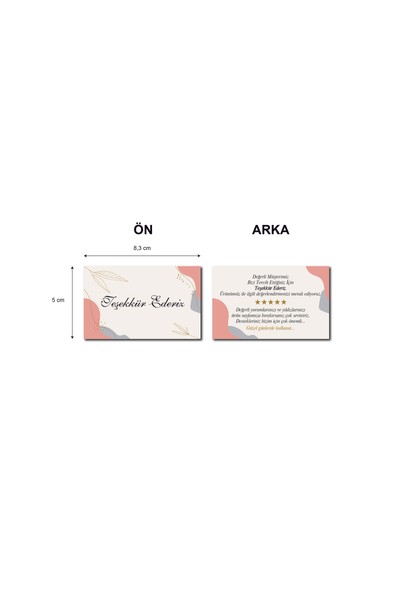 Hafsa Ticaret Teşekkür Kartı 100 Adet Ön ve Arka Baskılı Hafsa Ticaret Teşekkür Kartı 100 Adet Ön ve Arka Baskılı