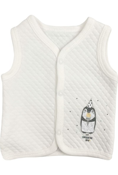 Bibaby Kapitone Penye Bebek Yelek Ekru
