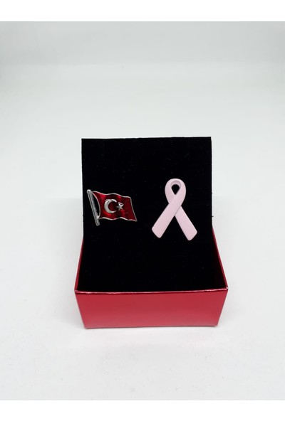 Asperas Grup Ikili Dalgalı Türk Bayrağı ve Kanser Sembolü Kurdele Yaka Rozeti Asperas Grup Ikili Dalgalı Türk Bayrağı ve Kanser Sembolü Kurdele Yaka Rozeti