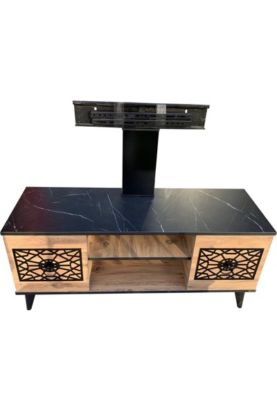 Evim-E Aksesuar 120 cm 30 Derece Dönebilen Yükseklik Ayarlı Aparatlı(Askılı) Tv Sehpası