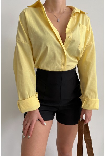 Ciqulata Tek Cepli Poplin Gömlek Sarı Ciqulata Tek Cepli Poplin Gömlek Sarı