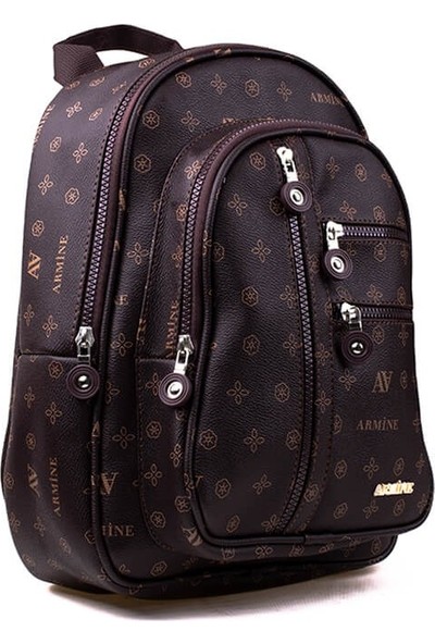 Armine Kadın Baskılı Kahve Sırt Çantası