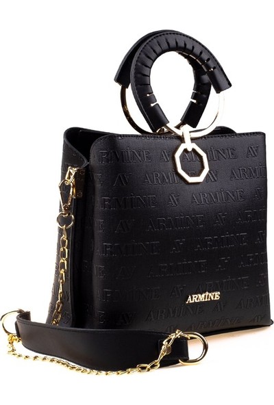 Armine Zincir Askılı Siyah Lazer Baskılı Kadın Abiye Çanta Armine Zincir Askılı Siyah Lazer Baskılı Kadın Abiye Çanta