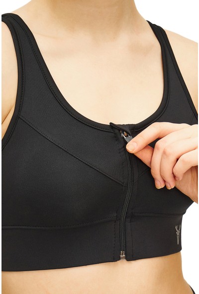 Cervus Spor Siyah Büstiyer Fermuarlı Destekli Spor Sütyeni 22408 Cervus Spor Siyah Büstiyer Fermuarlı Destekli Spor Sütyeni 22408