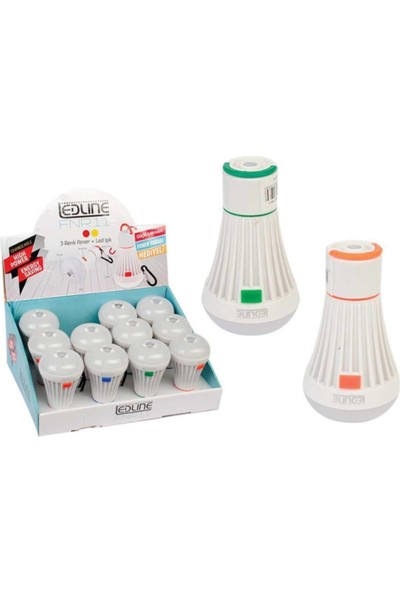 Ledline Mıknatıslı LED Ampül Pilli 3 Renk Fener Asacaklı Kamp Işık Ledline Mıknatıslı LED Ampül Pilli 3 Renk Fener Asacaklı Kamp Işık