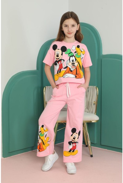 Harika Kids Kız Çocuk Ispanyol Paça Kısa Kollu Yazlık Basic Eşofman Takımı Harika Kids Kız Çocuk Ispanyol Paça Kısa Kollu Yazlık Basic Eşofman Takımı