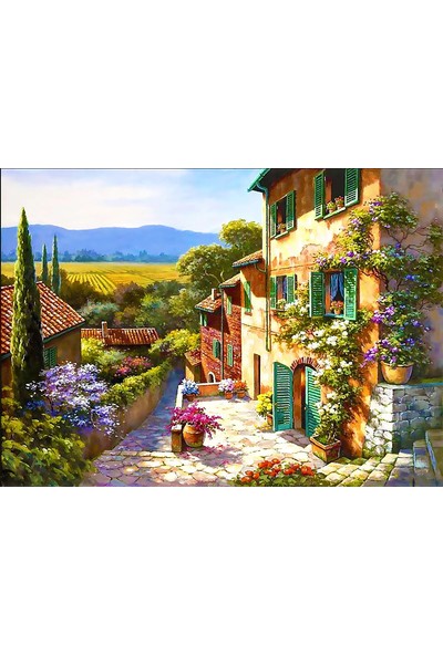 Hobi Tedarik Köy Evleri Çerçevesiz Sayılarla Boyama Hobi Seti 40 x 50 cm