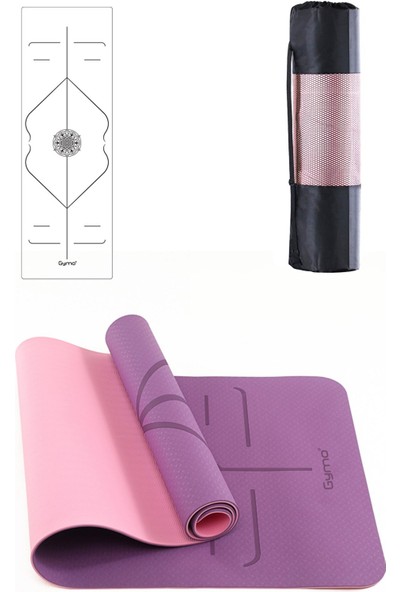 Gymo Hizalamalı 6mm TPE Yoga Matı Pilates Minderi