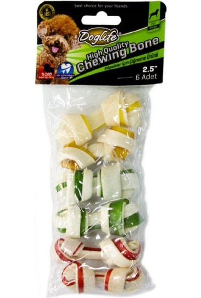 Doglife Düğümlü Kemik Renkli 8gr/ad. 6lı Doglife Düğümlü Kemik Renkli 8gr/ad. 6lı