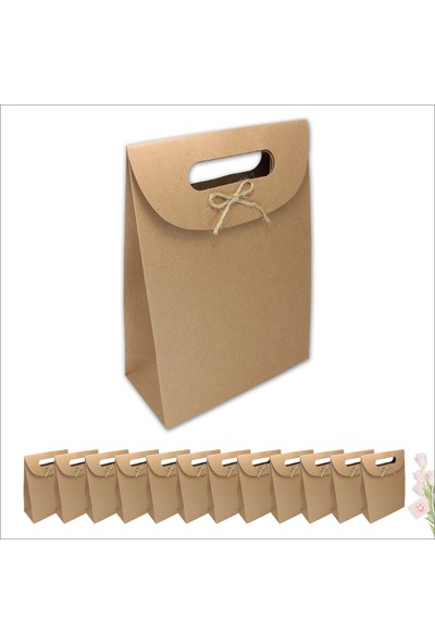 Süsle Bebek ve Parti El Geçmeli Kraft Karton Çanta, 26 x 19 x 9 cm - 12 Adet Süsle Bebek ve Parti El Geçmeli Kraft Karton Çanta, 26 x 19 x 9 cm - 12 Adet