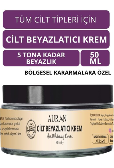 Auran Kararma Karşıtı Cilt Beyazlatıcı Krem Leke Giderici Cilt Tonu Eşitleme - Cilt Lekesi Karşıtı - 50ML