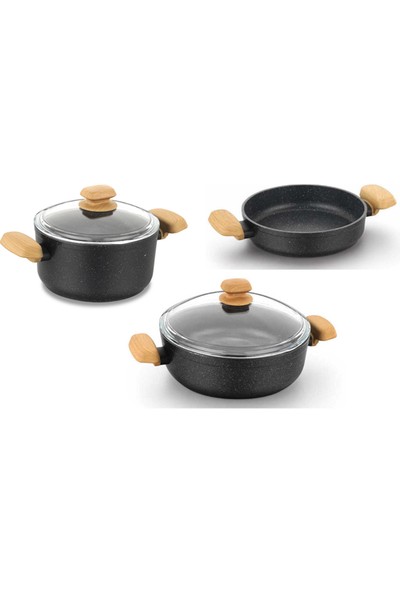 Korkmaz Montana 3'lü Tencere Seti-20 cm DERIN+24CM KISA+20CM Sahan Korkmaz Montana 3'lü Tencere Seti-20 cm DERIN+24CM KISA+20CM Sahan