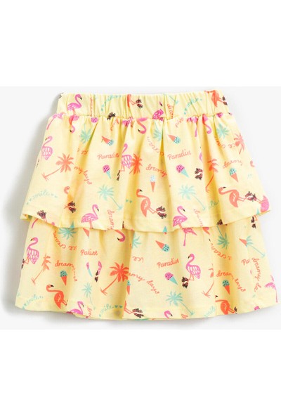 Koton Kız Çocuk Yaz Temalı Flamingo ve Dondurma Baskılı Fırfırlı Mini Etek Pamuklu Koton Kız Çocuk Yaz Temalı Flamingo ve Dondurma Baskılı Fırfırlı Mini Etek Pamuklu
