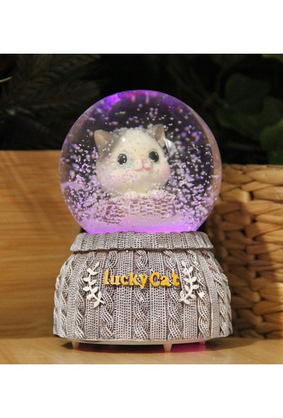 Hediye Biziz Kar Küresi Işıklı Müzikli Kar Küresi Kedi Hediye Biziz Kar Küresi Işıklı Müzikli Kar Küresi Kedi