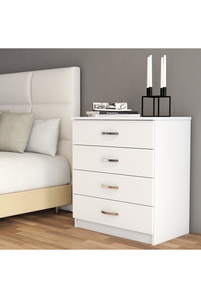 Şifonyer 4 Çekmeceli Beyaz - SFY0101