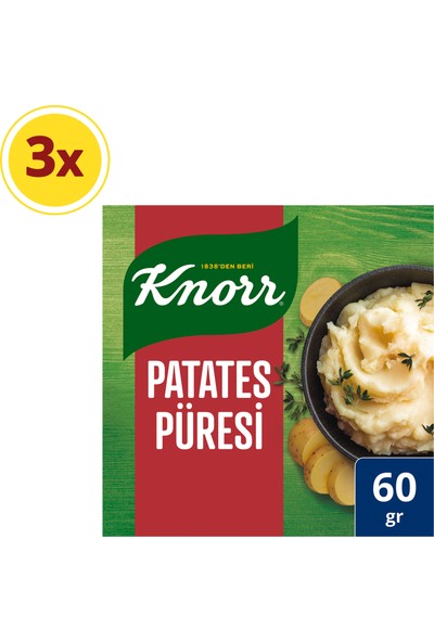 Knorr Toz Karışım Patates Püresi 60 gr x 3 Knorr Toz Karışım Patates Püresi 60 gr x 3