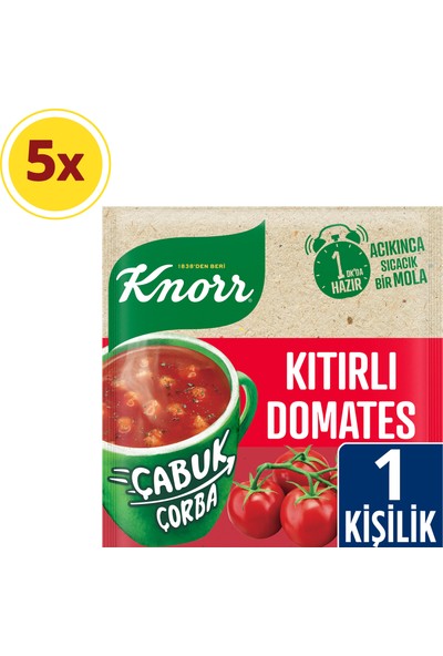 Knorr Çabuk Çorba Serisi Kıtırlı Domates Çorbası 22 gr x 5 Knorr Çabuk Çorba Serisi Kıtırlı Domates Çorbası 22 gr x 5