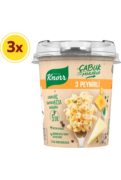 Knorr Çabuk Makarna 3 Peynirli 78 gr x 3 Knorr Çabuk Makarna 3 Peynirli 78 gr x 3