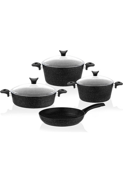 Taç Mastercook 7 Parça Granit Tencere Seti Siyah Taç Mastercook 7 Parça Granit Tencere Seti Siyah