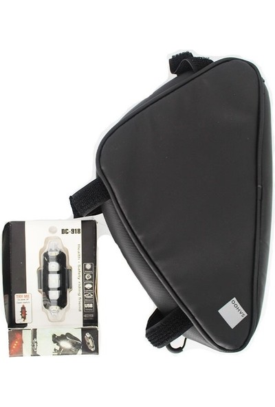 Suya Dayanıklı Arka Işıklı Üçgen Bisiklet Çantası (Yurt Dışından)