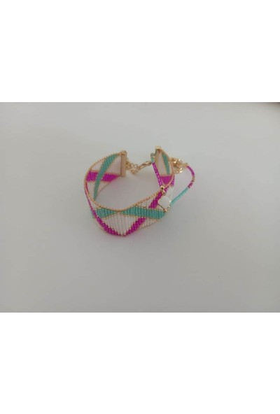 Takı Yıldızım Miyuki Fuşya-Turkuaz Geometrik Bileklik 2'li Takım Takı Yıldızım Miyuki Fuşya-Turkuaz Geometrik Bileklik 2'li Takım