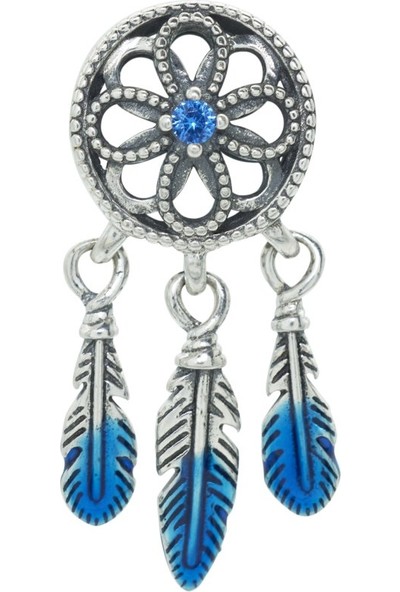 Nur Silver Pandora Mavi Geçişli Düş Kapanı Charm