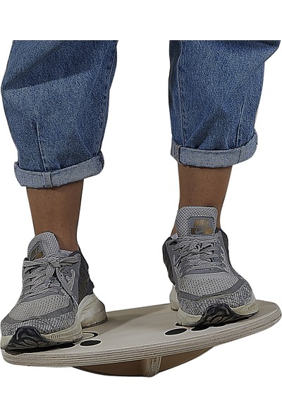 Doğal Ahşap Denge Tahtası Naturel Balance Board Ayak Izi Desenli 40X40CM Doğal Ahşap Denge Tahtası Naturel Balance Board Ayak Izi Desenli 40X40CM