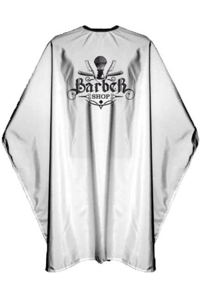 Polenplus Berber Saç Kesim Önlüğü Baskılı Penuar Beyaz