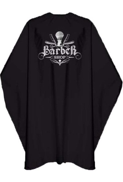 Polenplus Berber Saç Kesim Önlüğü Baskılı Penuar Siyah