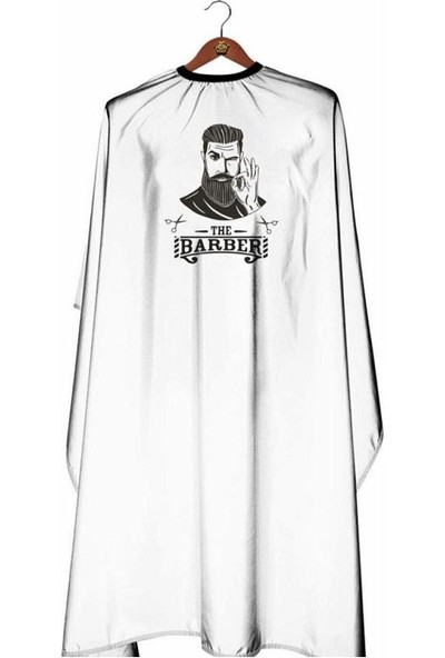 Polenplus Berber Saç Kesim Önlüğü Penuar Beyaz Baskılı