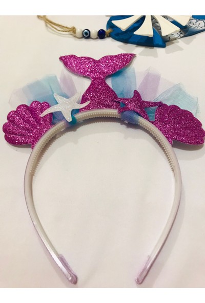 HC Kız Bebek - Çocuk Deniz Kızı Doğum Günü Tacı-Mor