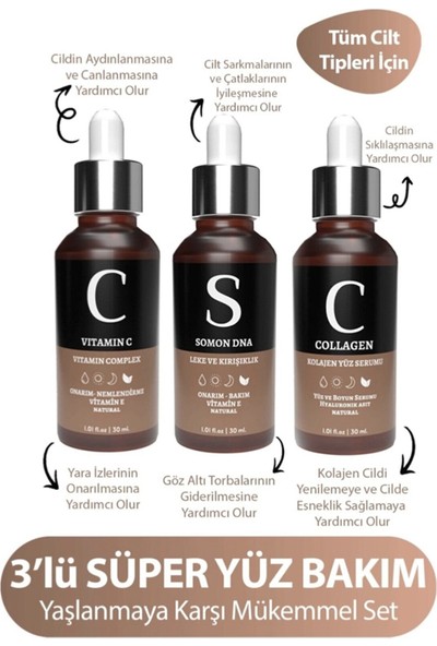 Collagen For You Gold Collegen & Somon Dna & Vitamin C Serum Seti Collagen For You Gold Collegen & Somon Dna & Vitamin C Serum Seti