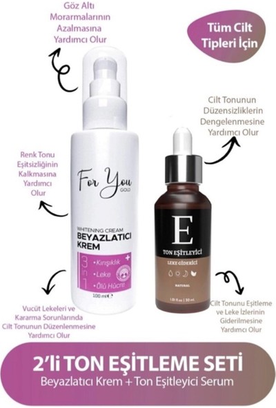 For You Gold Beyazlatıcı Krem & Ton Eşitleyici Serum Seti