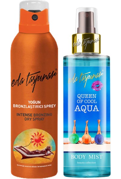 Eda Taşpınar Yoğun Bronzlaştırıcı Sprey 200 ml ve Body Mist Aqua 200 ml Eda Taşpınar Yoğun Bronzlaştırıcı Sprey 200 ml ve Body Mist Aqua 200 ml