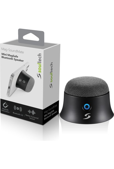 Soultech Mos Martket Soultech HP009S Soundmate Platinum Manyetik Kablosuz Bluetooth Hoparlör Siyah