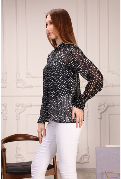Gimer Avm Simli Saten Kadın Gömlek
