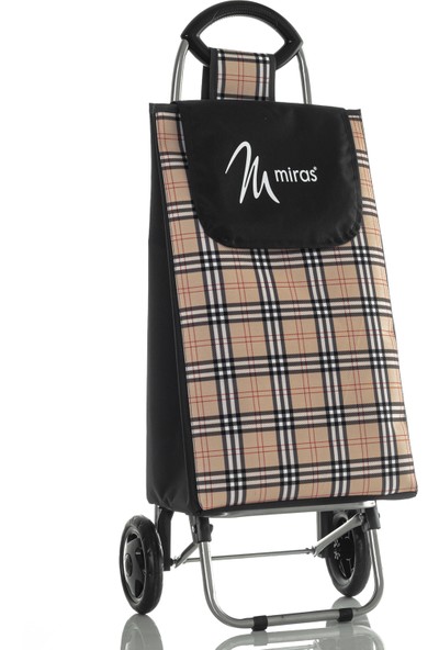 Miras Ekose Siyah-Krem Pazar Arabası (Yeni) Miras Ekose Siyah-Krem Pazar Arabası (Yeni)