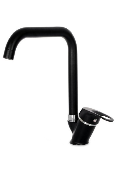 Siyah Mutfak Evye Bataryası Delta Köşe Borulu Siyah Mutfak Evye Bataryası Delta Köşe Borulu