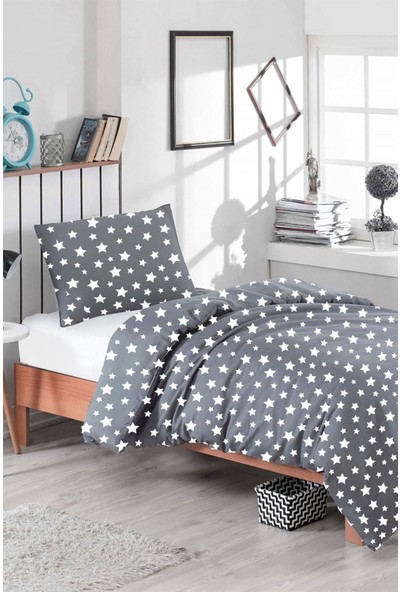 Selda Tekstil Tek Kişilik Yıldız Desenli Nevresim Takımı