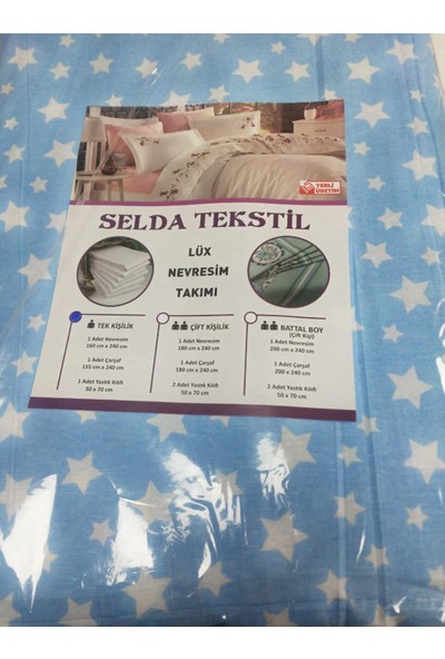 Selda Tekstil Tek Kişilik Yıldız Desenli Nevresim Takımı