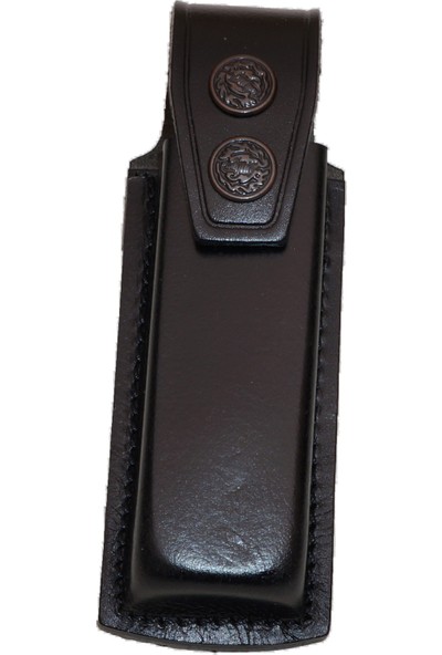 Kuyucular Deri Ürünleri 16'lı Deri Şarjör Kılıfı Maşalı Siyah