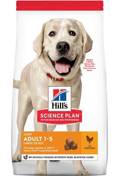 Hills Light Büyük Irk Tavuklu Diyet Köpek Maması 14 kg Hills Light Büyük Irk Tavuklu Diyet Köpek Maması 14 kg