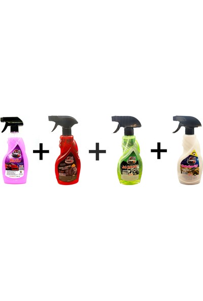 T-Rax 4'lü Set Torpido Sütü + Lastik Parlatıcı + Hızlı Cila + Döşeme Temizleyici 500 ml T-Rax 4'lü Set Torpido Sütü + Lastik Parlatıcı + Hızlı Cila + Döşeme Temizleyici 500 ml