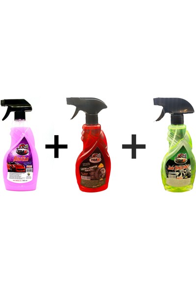 T-Rax 3'lü Set Hızlı Cila + Lastik Parlatıcı + Jant Temizleyici 500ML